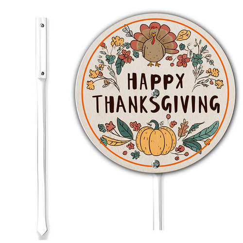 Kurmntregon Thanksgiving Yard Sign With Stake Turkey Pumpkin Fall ...