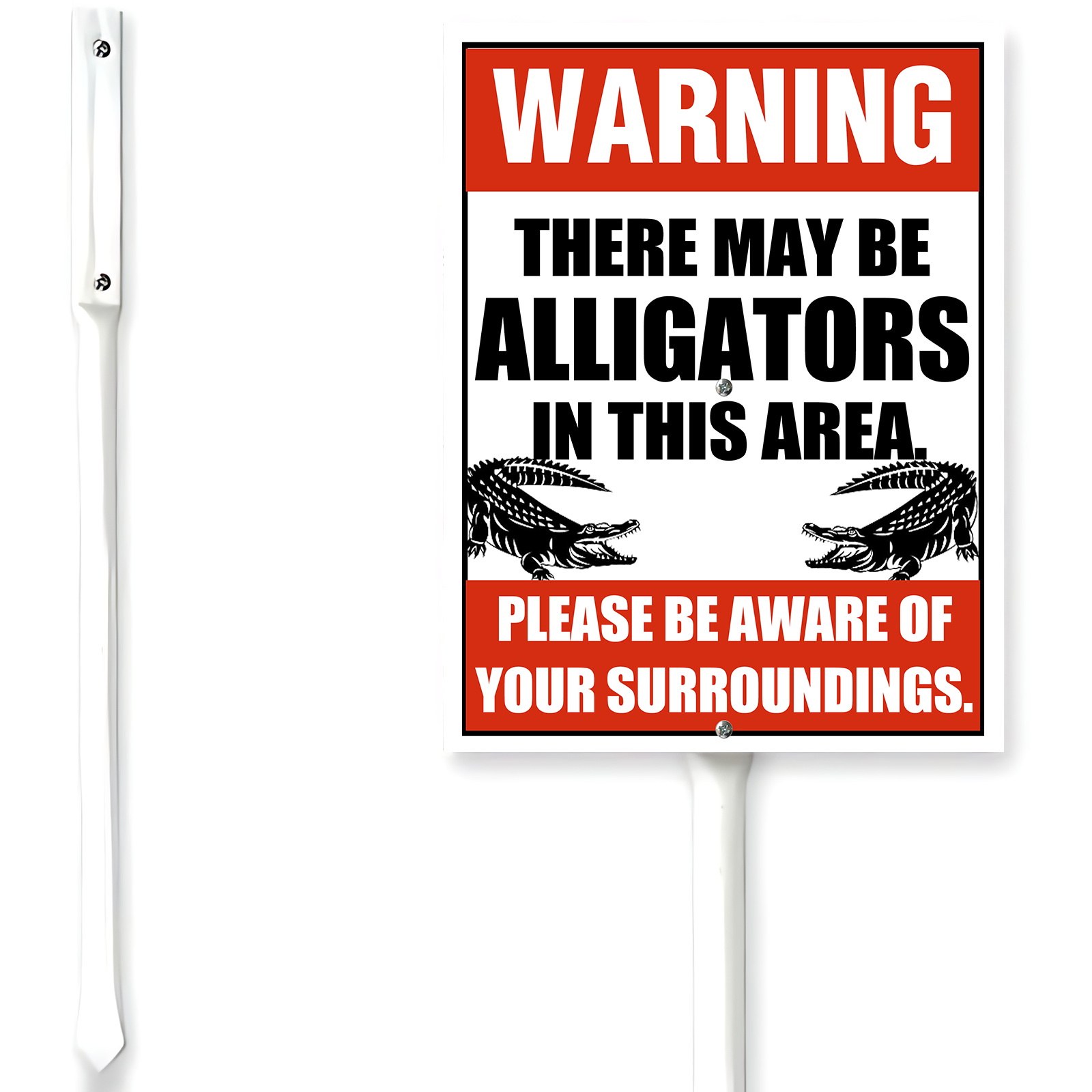 Kurmntregon There May Be Alligators In This Area Sign With Stake ...