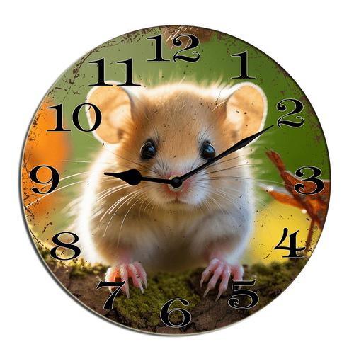 Kurmntregon Tiny Wild Hamster Wall Clock Animal Desk Kitchen Decor ...