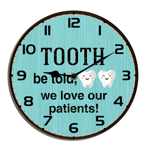 Kurmntregon Tooth Wall Clock Dentistry Dentist Gift Non Ticking Silent ...