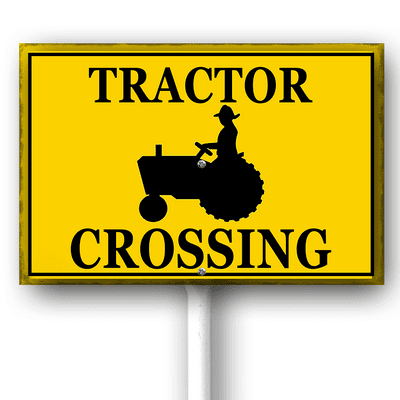 Kurmntregon Tractor Crossing Yard Sign With Stake Caution Slow Down ...