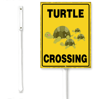 Kurmntregon Turtle Crossing Yard Sign With Stake No Poop And Pee ...
