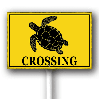 Kurmntregon Turtoise Crossing Yard Sign With Stake Slow Down Caution ...