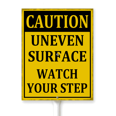 Kurmntregon Uneven Surface Watch Your Step Yard Sign With Stake ...