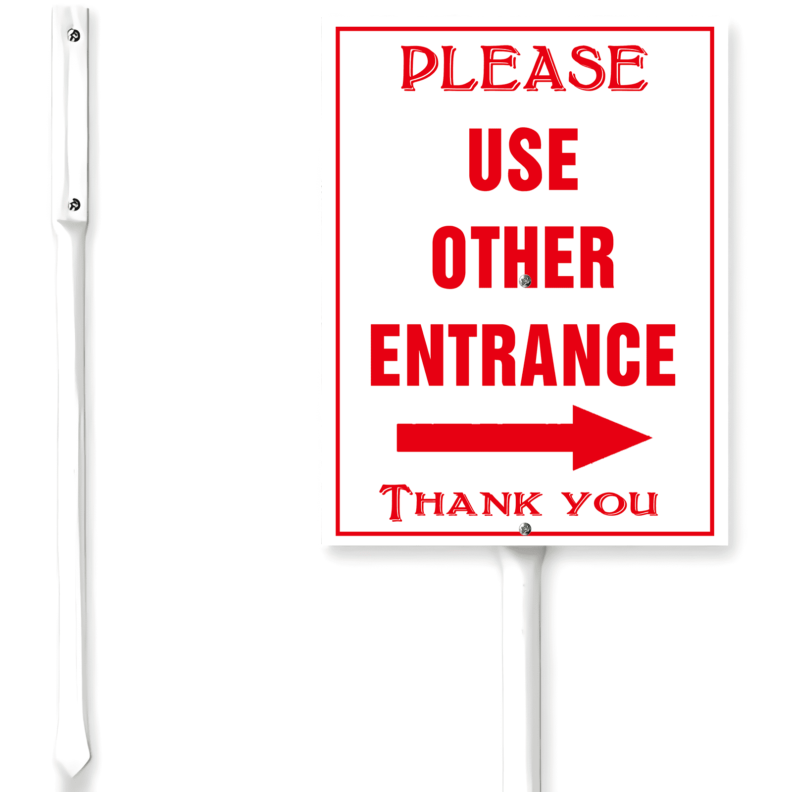 Kurmntregon Use Other Entrance Sign With Stake Arrow Caution Warning ...