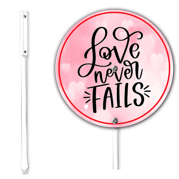 Kurmntregon Valentine's Day Yard Sign With Stake Love Never Fails Lawn ...