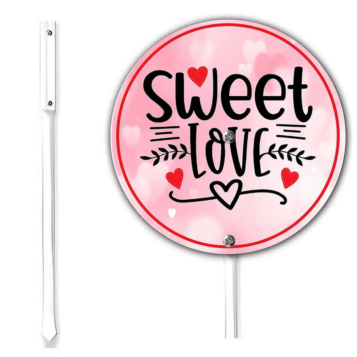 Kurmntregon Valentine's Day Yard Sign With Stake Sweet Love Lawn Sign ...