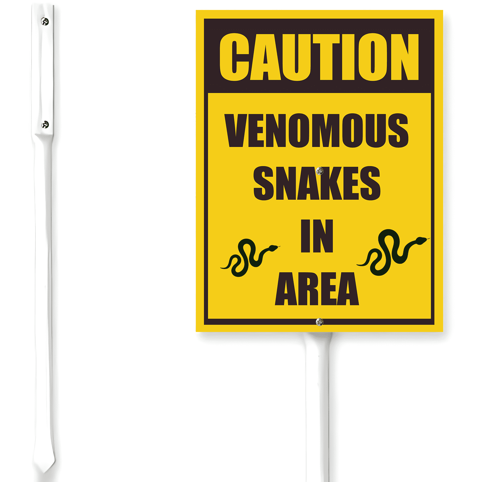 Kurmntregon Venomous Snakes In Area Sign With Stake Caution Snakes Sign ...