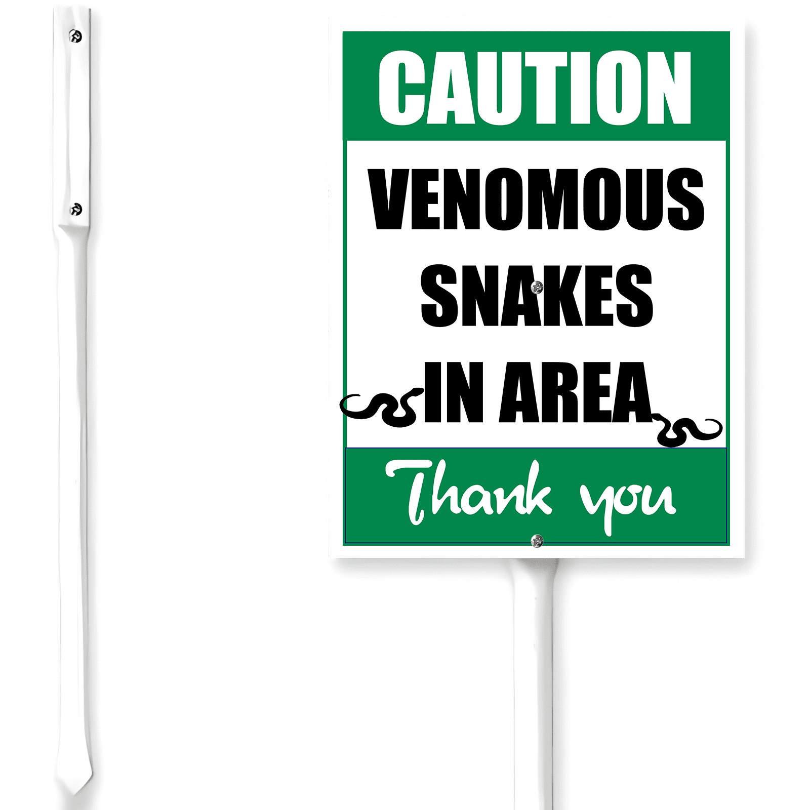 Kurmntregon Venomous Snakes In Area Sign With Stake Caution Snakes Sign ...