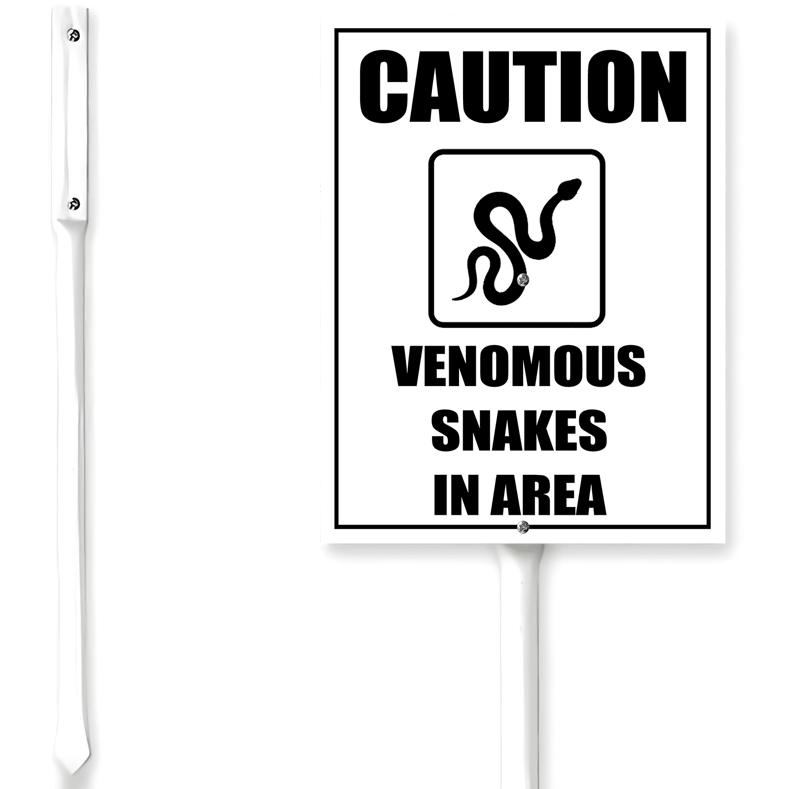 Kurmntregon Venomous Snakes In Area Sign With Stake Caution Snakes Sign ...