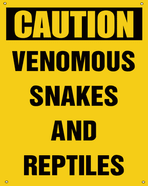 Kurmntregon Venomous Snakes And Reptiles Aluminum Sign Caution Snakes ...