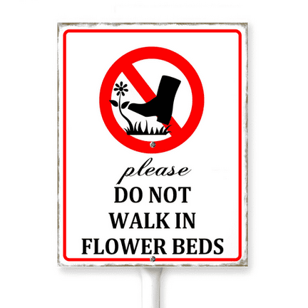 Kurmntregon Do Not Walk In Flower Beds Yard Sign With Stake Keep Off ...