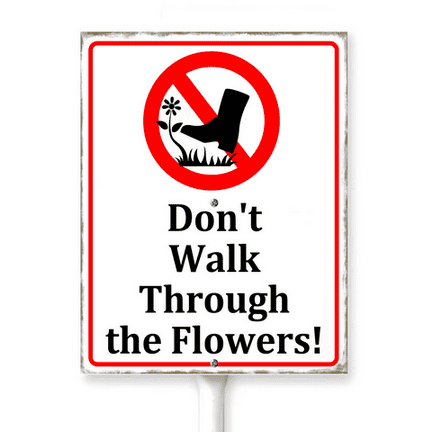 Kurmntregon Don't Walk Through The Flowers Yard Sign With Stake Keep Off Flowers Garden ...