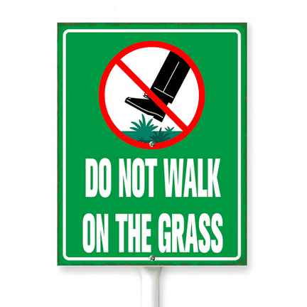 Kurmntregon Do Not Walk On The Grass Yard Sign With Stake Keep Off ...