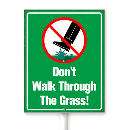 Kurmntregon Don't Walk Through The Grass Yard Sign With Stake Keep Off ...