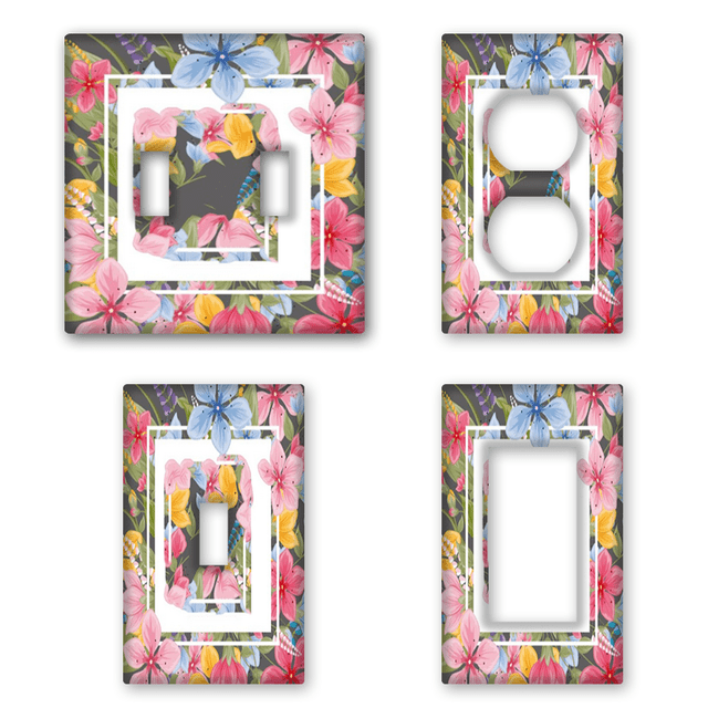 Kurmntregon Wall Switch Cover Plate Spring Floral Seasonal Light Switch ...