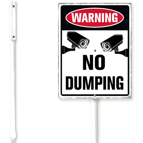 Kurmntregon Warning No Dumping Yard Sign With Stake Property Protected ...