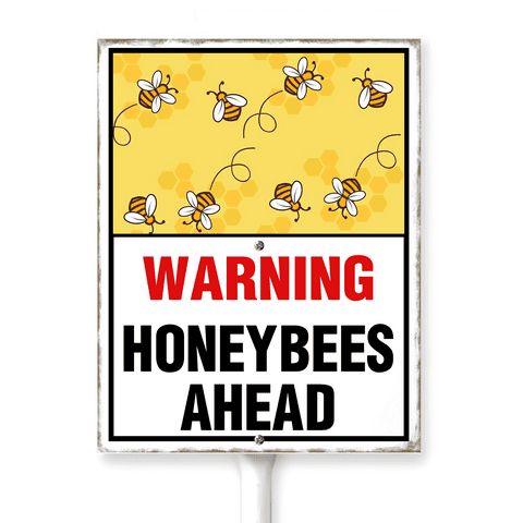 Kurmntregon Warning Honeybees Ahead Yard Sign With Stake Save Bees ...