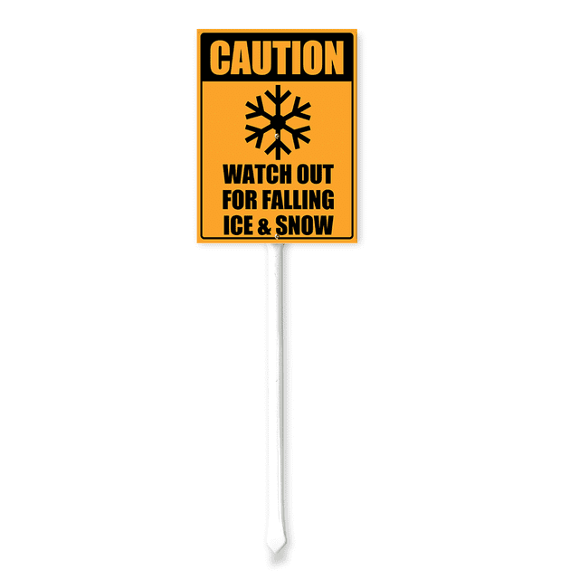 Kurmntregon Watch Out For Falling Ice & Snow Yard Sign With Stake Watch ...