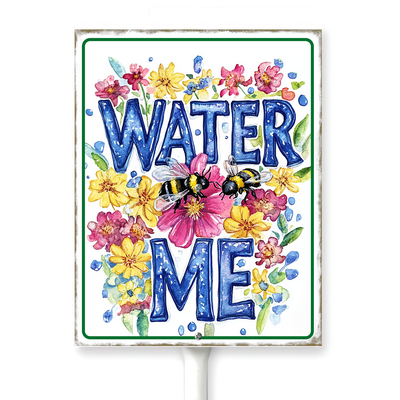 Kurmntregon Water Me Garden Sign With Stake Water Me Wildflowers Area ...