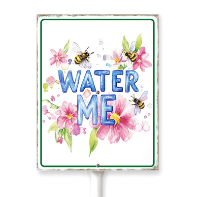 Kurmntregon Water Me Garden Sign With Stake Water Me Wildflowers Area ...