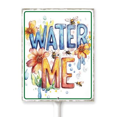 Kurmntregon Water Me Garden Sign With Stake Water Me Wildflowers Area ...