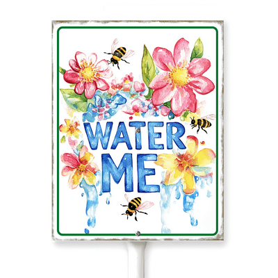 Kurmntregon Water Me Garden Sign With Stake Water Me Wildflowers Area ...