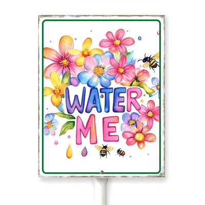Kurmntregon Water Me Garden Sign With Stake Water Me Wildflowers Area ...