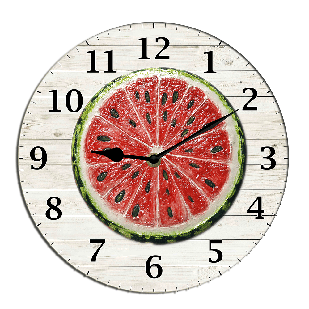 Kurmntregon Watermelon Wall Clock Summer Fruit Slice Shop Hotel Clock ...