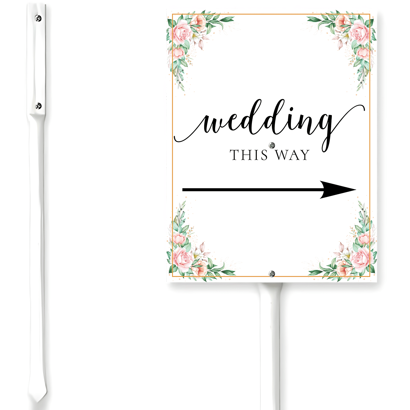 Kurmntregon Wedding Sign With Stake Wedding Yard Sign Wedding This Way ...