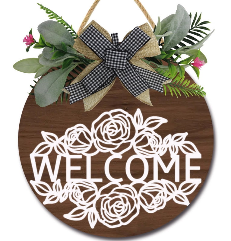 Kurmntregon Welcome Art Style 75 Sign For Front Door,Sign Wooden Rustic ...