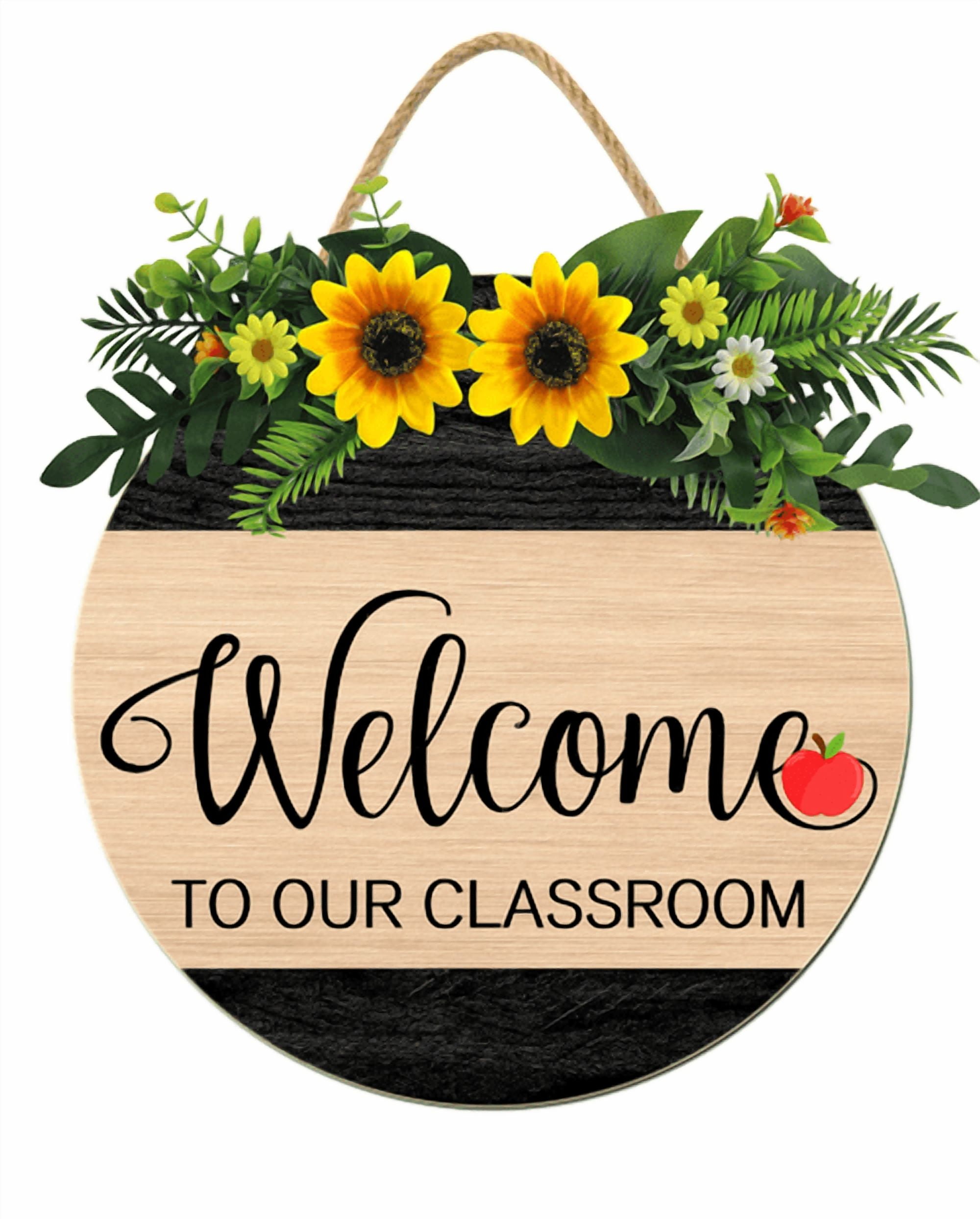 Kurmntregon Welcome To Our Classroom Door Sign Back To School Teacher ...