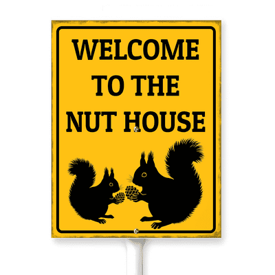 Kurmntregon Welcome To The Nut House Yard Sign With Stake Squirrels ...