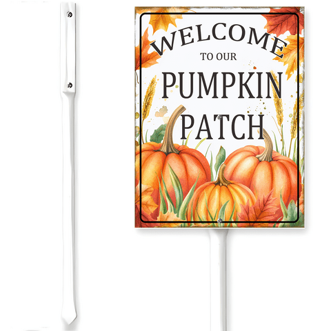 Kurmntregon Welcome To Our Pumpkin Patch Sign With Stake Fall Pumpkin ...