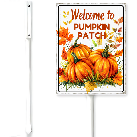 Kurmntregon Welcome To Our Pumpkin Patch Sign With Stake Fall Pumpkin ...