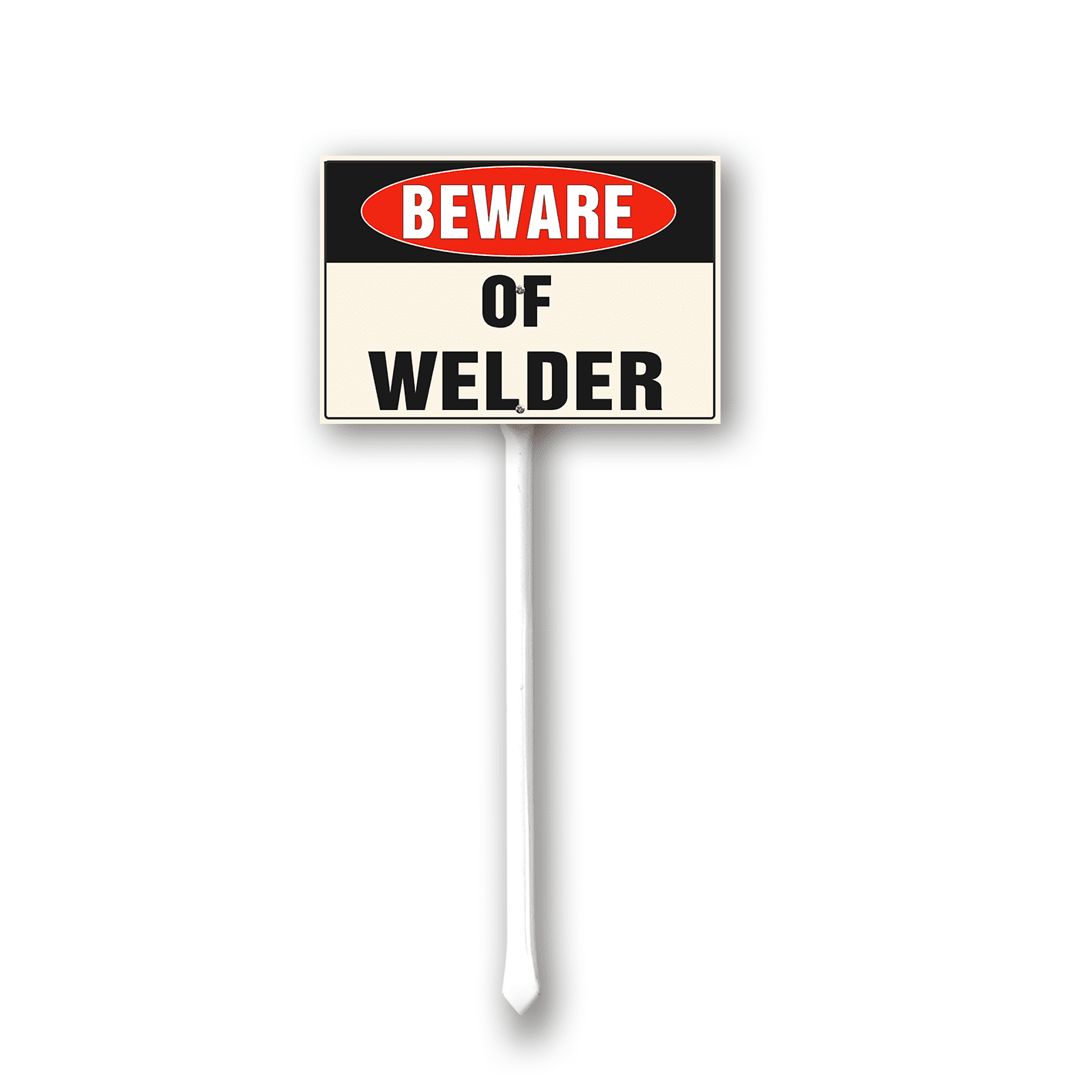 Kurmntregon Welder Sign With Stake Beware Of Welder Yard Sign 8x12inch ...