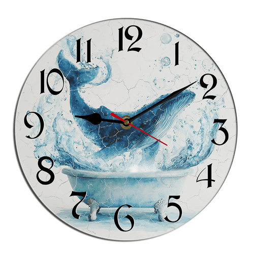 Kurmntregon Whale Wall Clock Ocean Animal Beach Wooden Christmas Spring ...