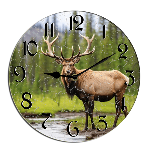 Kurmntregon Wild Elk Nature 07 Wall Clock Wildlife Forest Silent Non ...