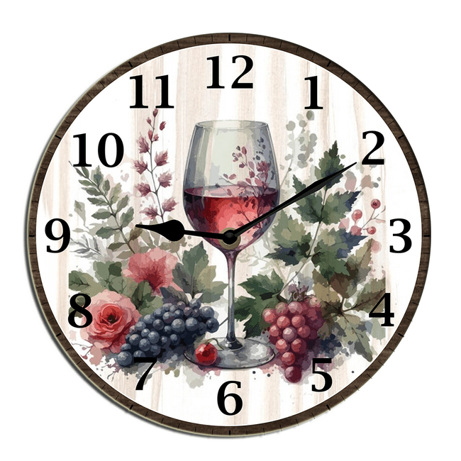 Kurmntregon Wine Wall Clock Winery Bar Decorative Wall Clock Wall Clock ...