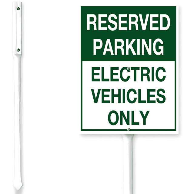 Kurmntregon Reserved Parking Sign With Stake Electric Vehicles Only 7x8 ...