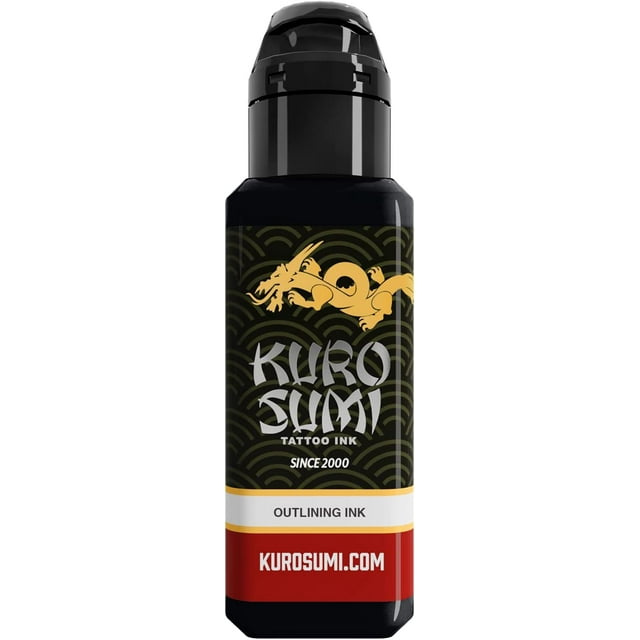 Kuro Sumi Professional Tattoo Ink - Outlining Black, Skin-Safe, Vegan ...
