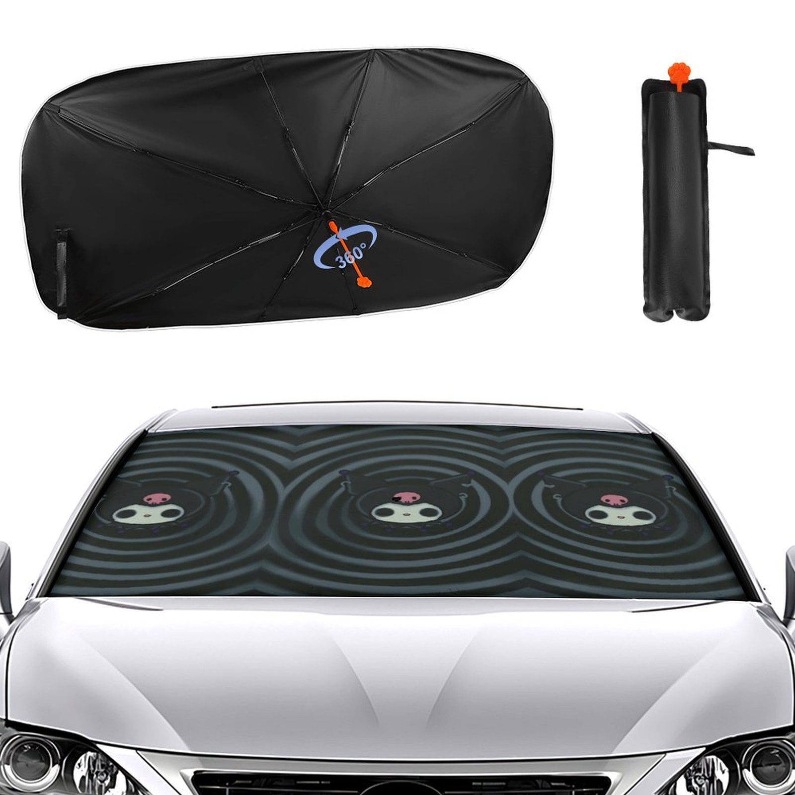 Kuro-mi Car Sun Shade Umbrella, Car Shade Front Windshield Sun Shade ...