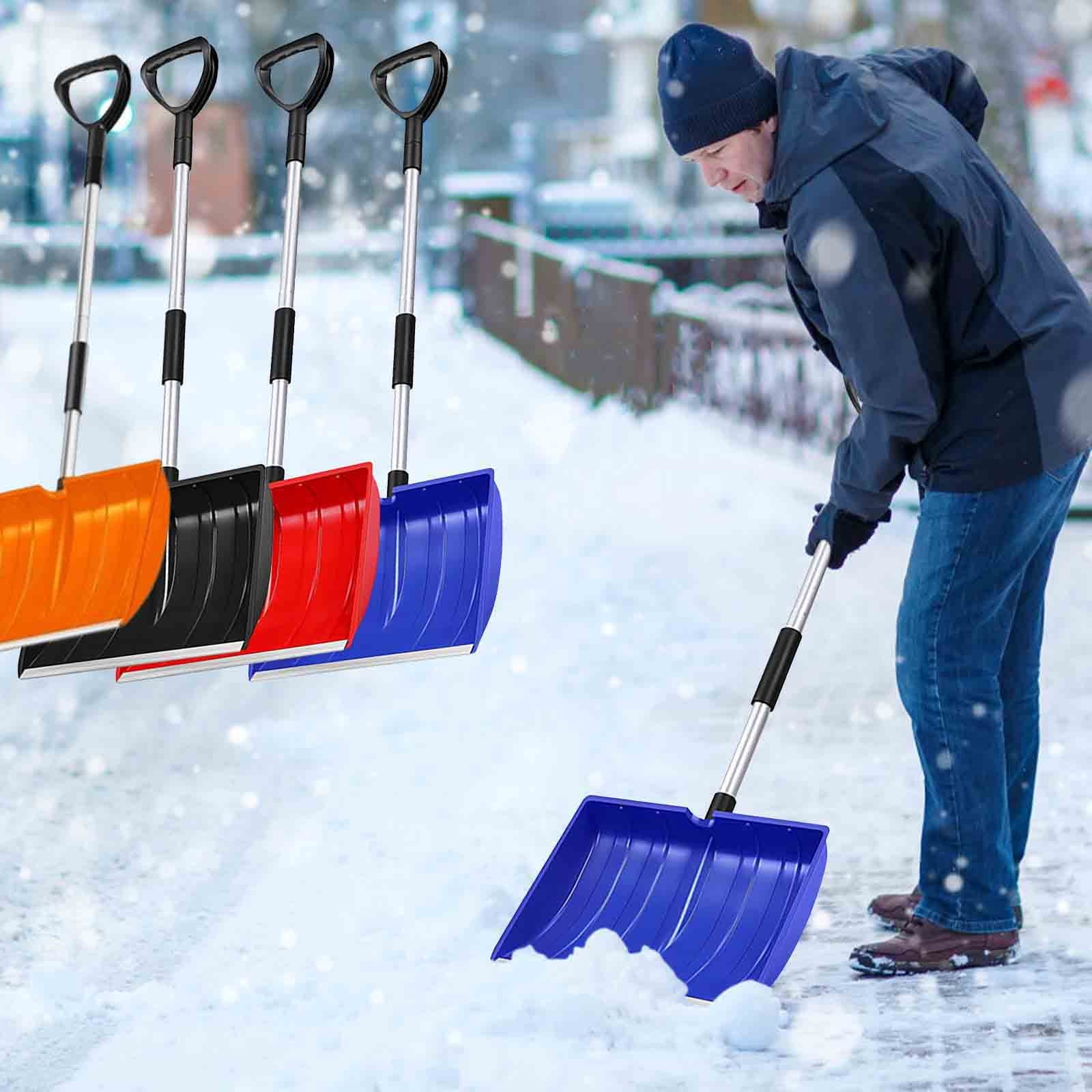 Kuroiy Aluminum Snow Shovel & Ice Scraper, Large Lightweight Metal ...