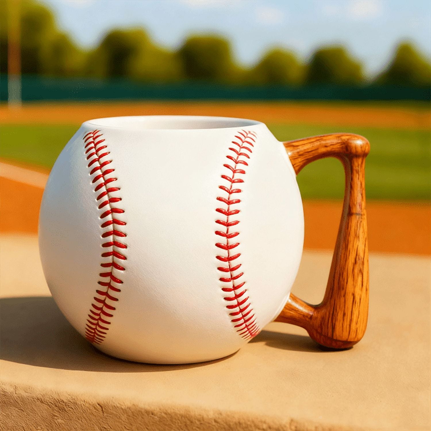 Kuroiy Baseball Mug | Sports Drinkware Ceramic Cup with Resin Wood ...