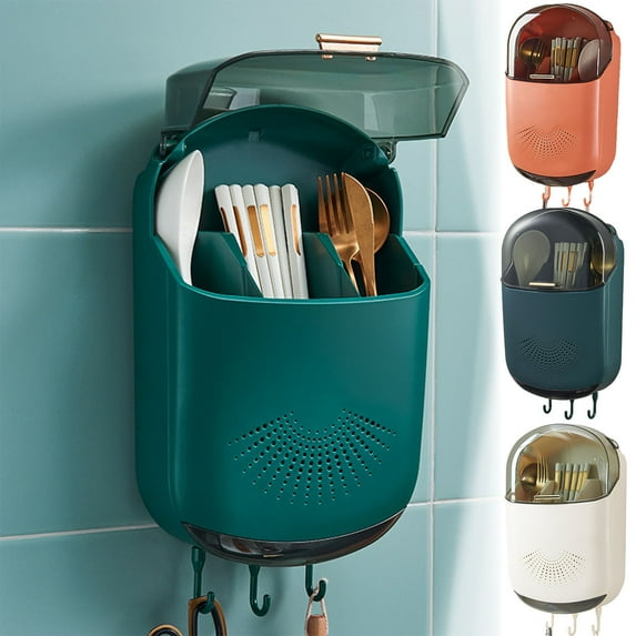 Kuroiy Chopsticks Rack | Wall-Mounted Household Tableware Organizer ...