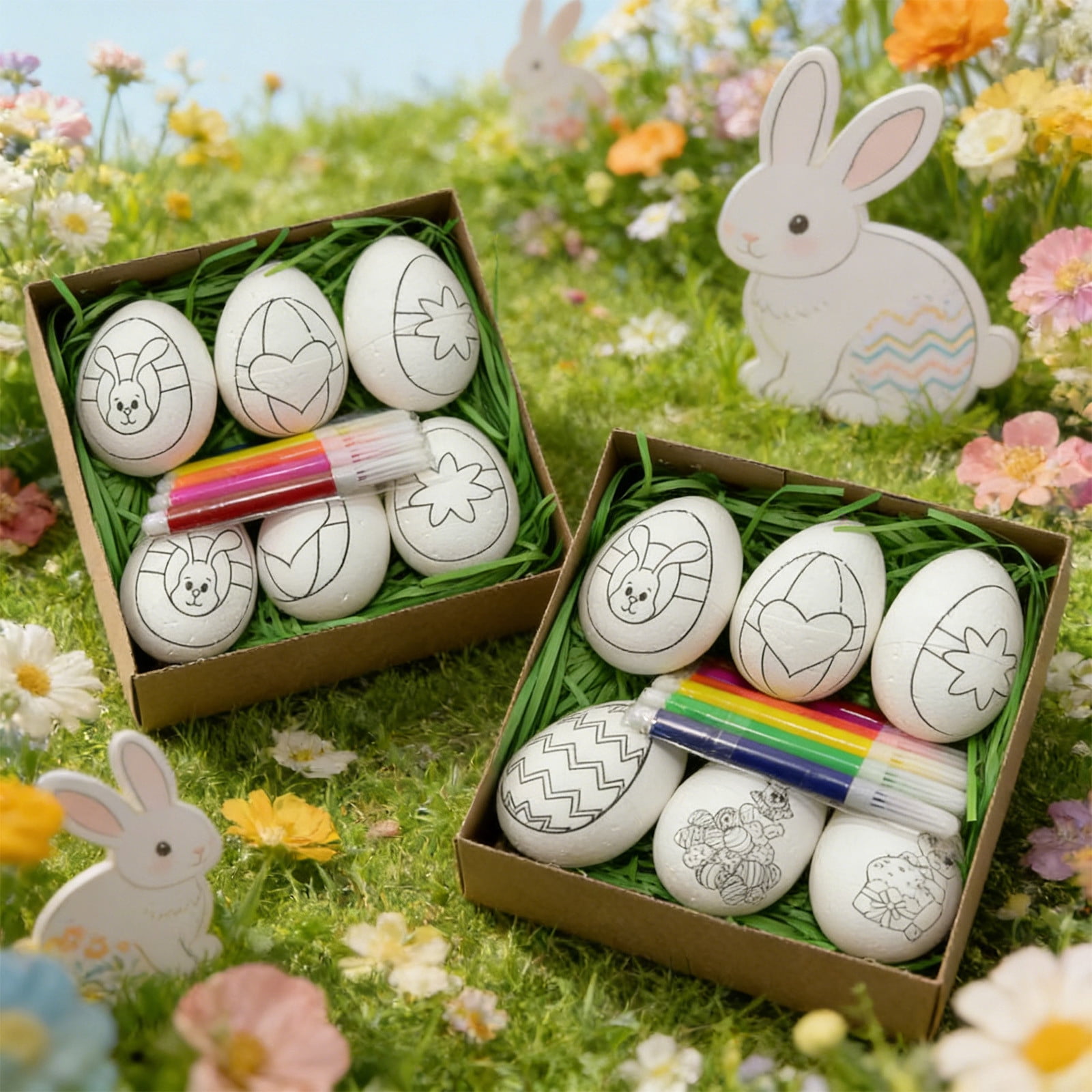 Kuroiy Easter Egg Fillable Plastic Candy Box White Bunny Shaped Gift ...