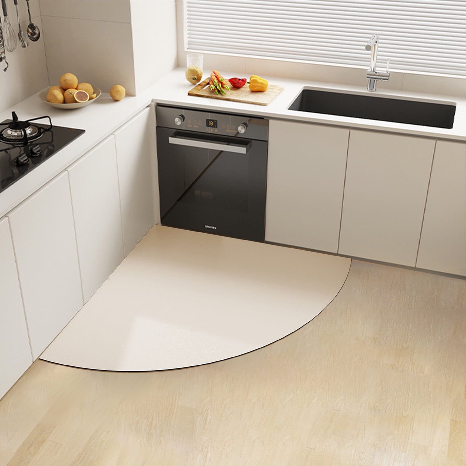 Kuroiy Fan-Shaped Floor Mat | Diatom Mud Top Layer | Non-Slip Rubber ...