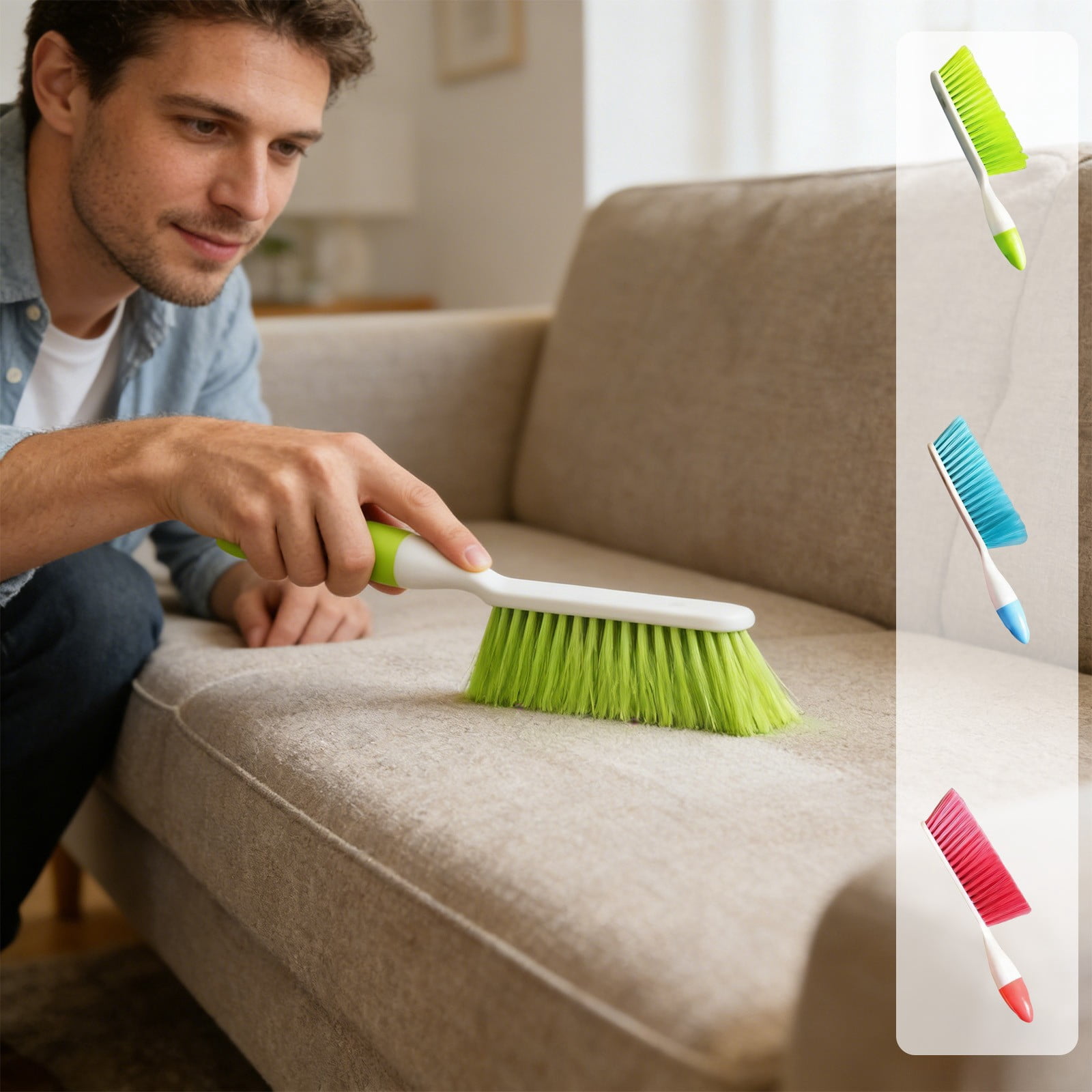 Kuroiy Large Bed Brush Soft Bristle Long Handle – Multi Surface ...