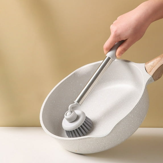 Kuroiy Long-Handled Pot Cleaning Brush for Kitchen | Large Soft-Bristle ...