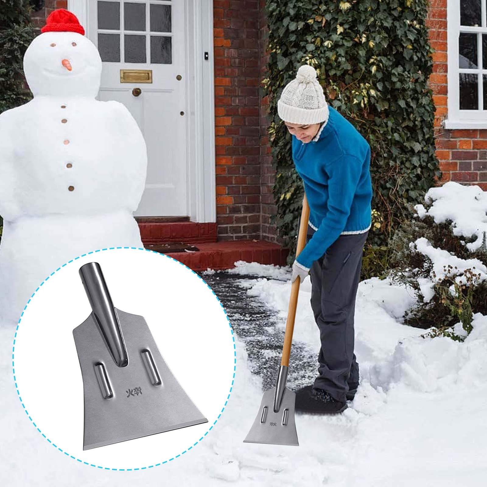 Kuroiy Snow Removal Shovel, Heavy Duty Metal Ice Breaker, Ergonomic ...
